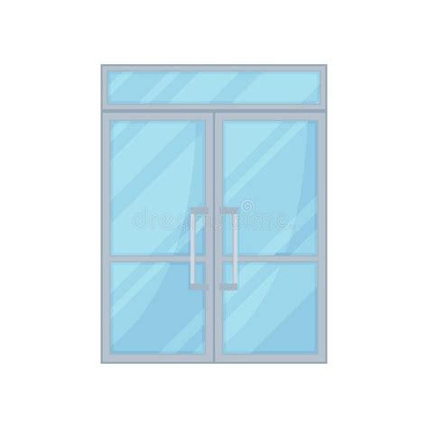 Glass Door On White Background Vector Illustration Stock Vector