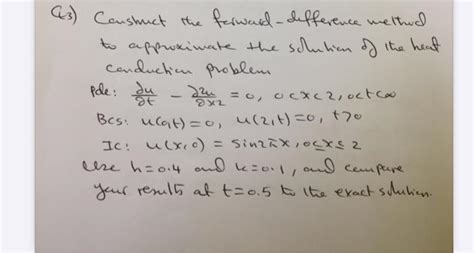 Solved 3 Construct The Forward Difference Method To