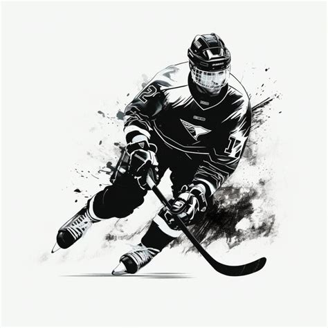 Premium AI Image Arafed Hockey Player In Action With A Stick And A