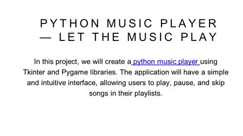 python music player — let the music play presentation free to download