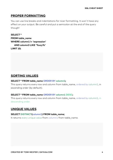 Learn SQL Cheat Sheet A Quick Reference Guide For SQL Querying Connect Techs