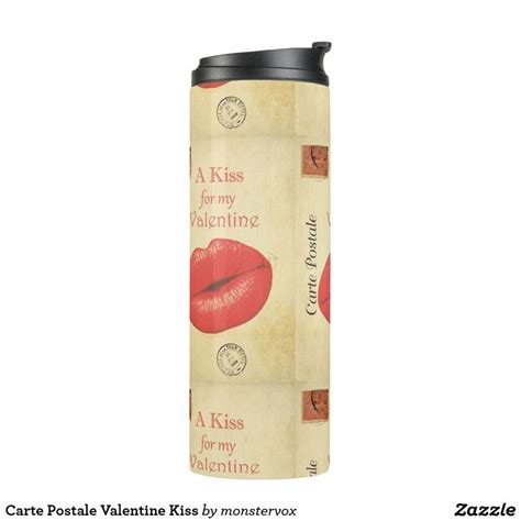 Carte Postale Valentine Kiss Thermal Tumbler Zazzle Valentine