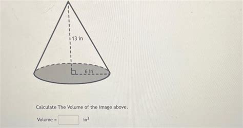 Solved Calculate The Volume Of The Image Above Volume In Chegg
