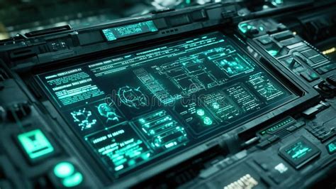 Futuristic Control Panel Displaying Complex Data And Interfaces In A