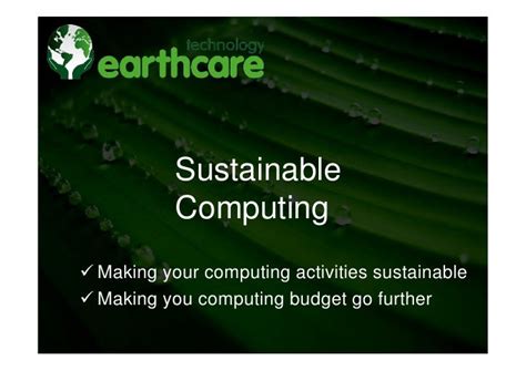 Sustainable Computing