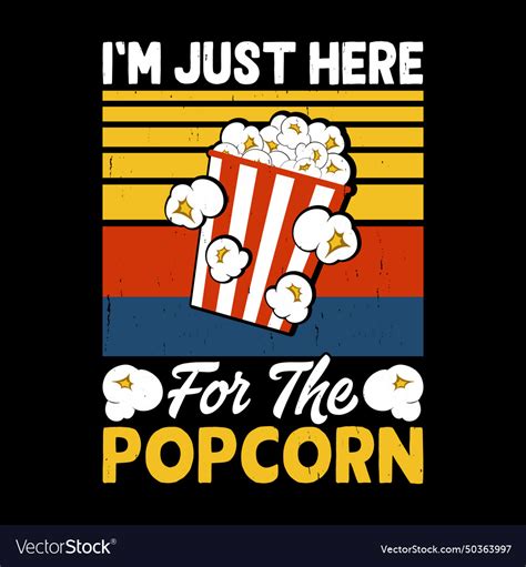 Cinema Snack Retro Vintage Popcorn T Shirt Design Vector Image