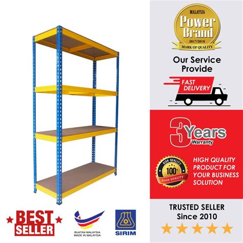Boltless Rack Shelf Shelves 300x1800mm With Rubber Shoe C W 4 Level Fiberboard Warehouse Racking