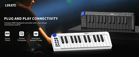 Lekato Smk 25 Mini 25 Key Midi Semi Weighted Keyboard Controller Bluet Lekato Buy Musical