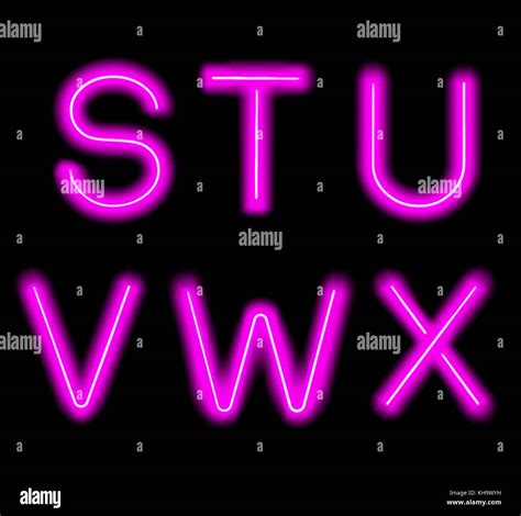 Glowing Neon Alphabet Stock Vector Image And Art Alamy