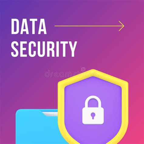 Data Security Document Private Storage Social Media Post Design Template 3d Realistic Vector