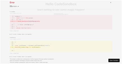 throw error in render - Codesandbox