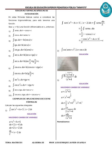 Formulas Basicas Tercera Parte Pdf