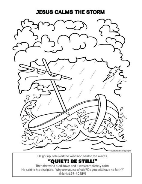 Jesus Calms The Storm Coloring Page