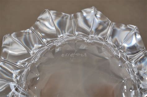 Orrefors Crystal Fleur Bowl By Jan Johansson Signed 1980`s Ca Sweden