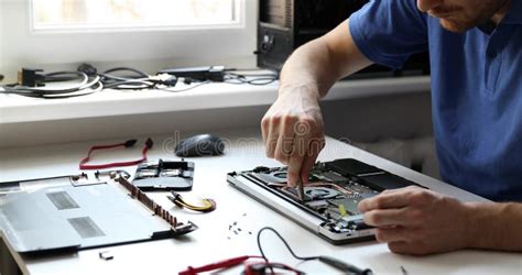 pc service and laptop repair engineer service support stock video