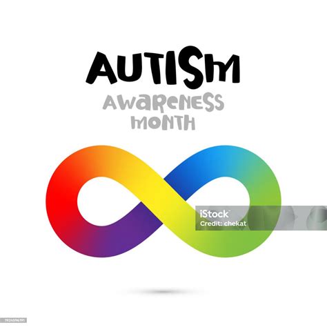 Autism Awareness Month The Bright Rainbow Infinity Sign Is A Symbol Of