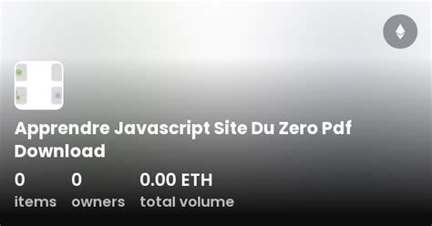 Apprendre Javascript Site Du Zero Pdf Download Collection Opensea