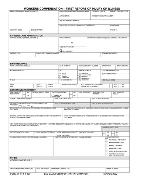 Workers Compensation Report Form Fill Out And Sign Online Dochub