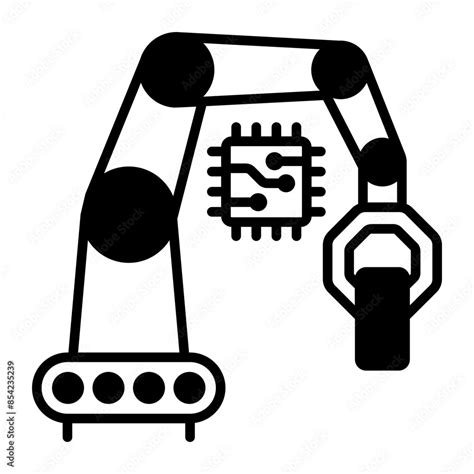 robotic arm doing object manipulation vector design artificial general