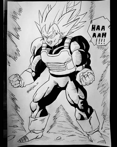I Tried To Redraw Super Vegeta From Dragonball Manga Uditjainyt On
