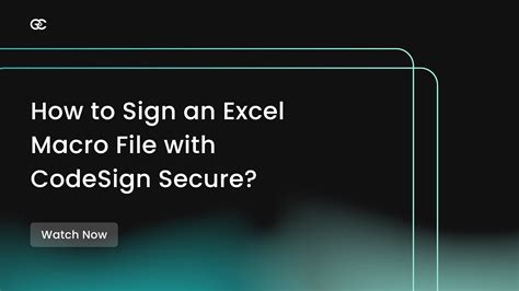 How To Digitally Sign A Microsoft Excel Macro Using Sign Tool