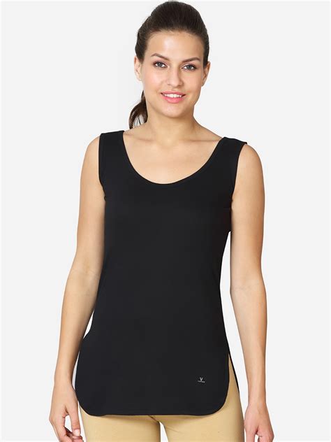 Buy Vstar Women Black Solid Pure Combed Cotton Camisole Camisoles For