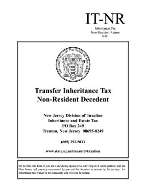 NJ IT NR 2010 2025 Fill Out Tax Template Online