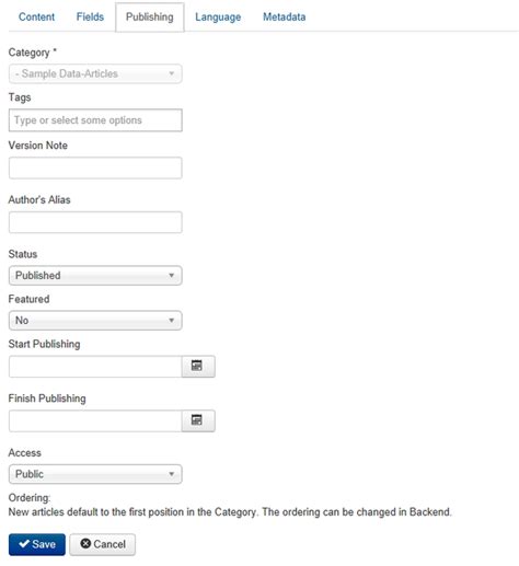 help310 menus menu item article create joomla documentation