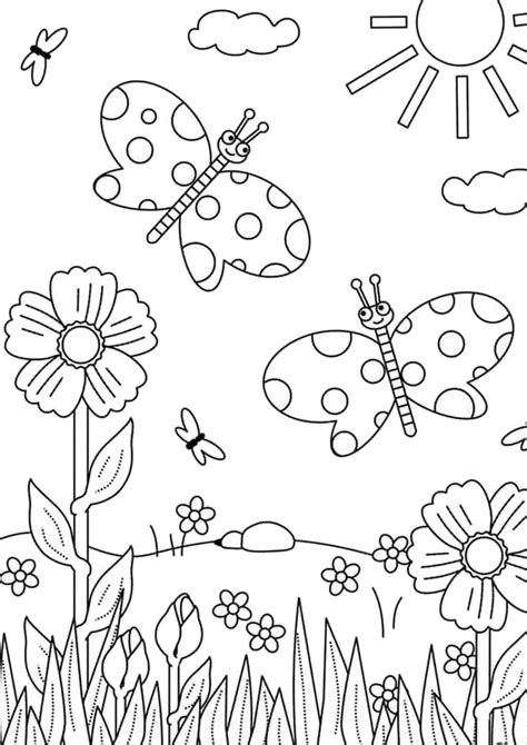 21 coloriages sur le thème de l été Le Carnet d Emma Butterfly