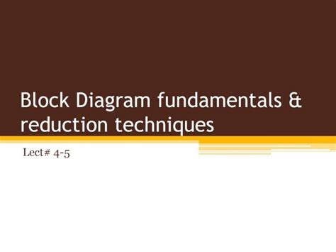 PDF Block Diagram Fundamentals Reduction Techniques Block Diagram Fundamentals Reduction