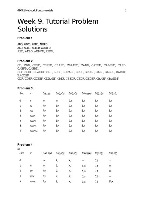 Week9 Tutorial Problem Solution Week 9 Tutorial Problem Solutions