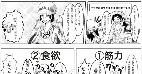ギャグ漫画 女の生態 また別のkikiのマンガ トラファルガー・ロー 麦わらの一味 ワンピース Pixiv