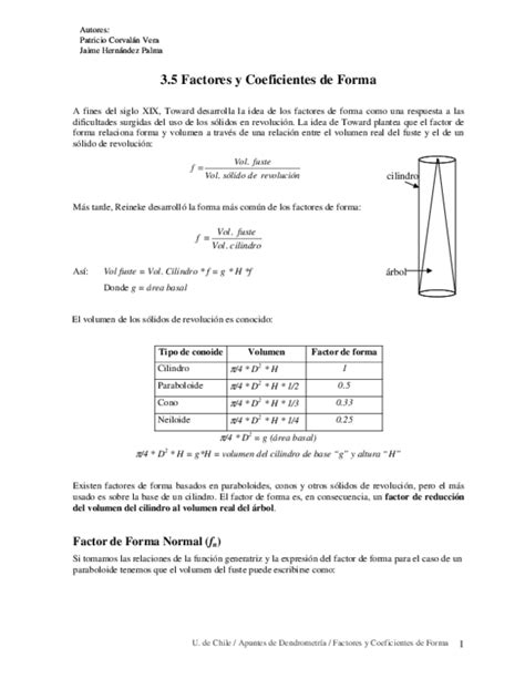 Pdf 35 Factores Y Coeficientes De Forma