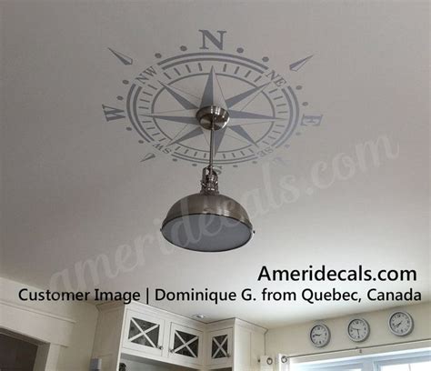 Ceiling Medallion Compass Rose Decal Nautical Beach Decor Etsy