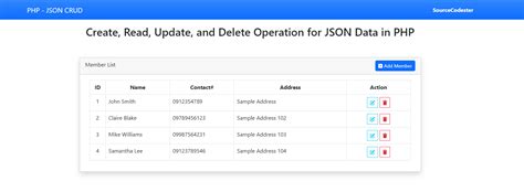 JSON CRUD Operation In PHP Tutorial SourceCodester