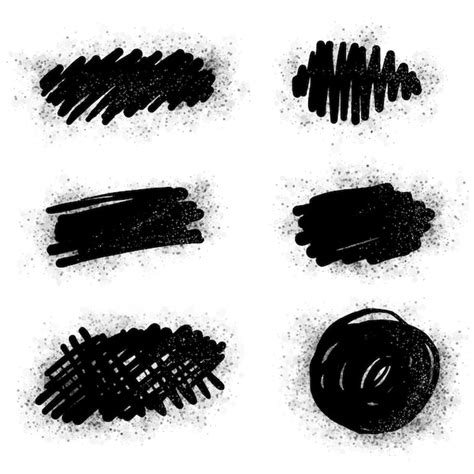Ensemble De Coups De Pinceau Vectoriels Diverses Formes Lignes Vagues