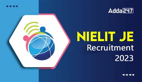 Nielit Je Recruitment 2023 Application Ends Today