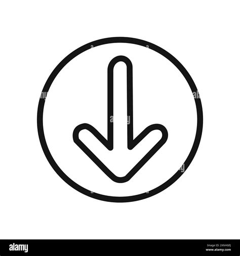 Red Down Arrow Icon Linear Vector Graphics Sign Or Symbol Set For Web App Ui Stock Vector Image