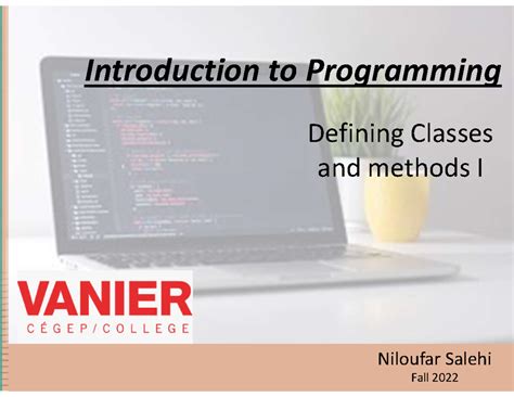 6 classes i introduction to computer science defining classes and