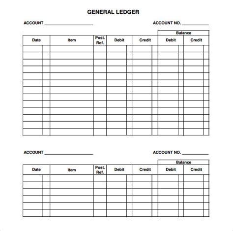 General Ledger Excel Template