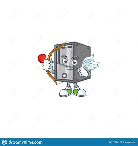 A Lovely Cpu Cupid With Arrow And Wings Stock Vector Illustration Of