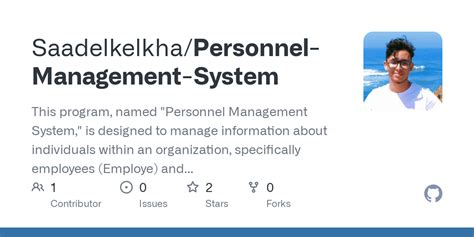 GitHub Saadelkelkha Personnel Management System This Program Named