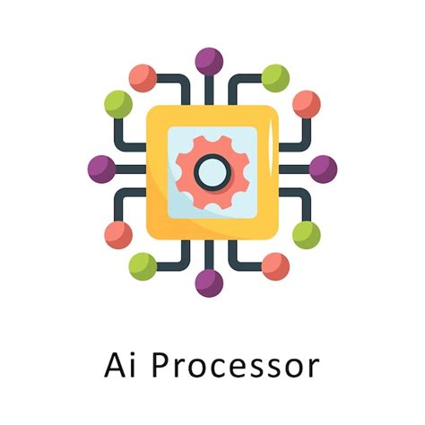 Premium Vector Ai Processor Vector Flat Icon Design Illustration Symbol On White Background