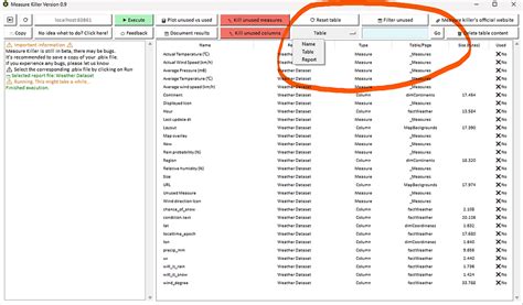 removing unused columns and measures in power bi
