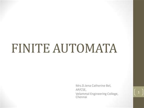 14 Finite Automaton With ε Moves Pptx