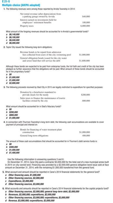 Solved Multiple Choice AICPA Adapted 1 The Following Chegg
