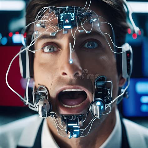 Man Connected To Neural Device Stock Image Image Of Robotics
