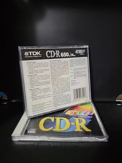 New Tdk Recordable Compact Disc X2 650mb 74 Min Cd R With Hard