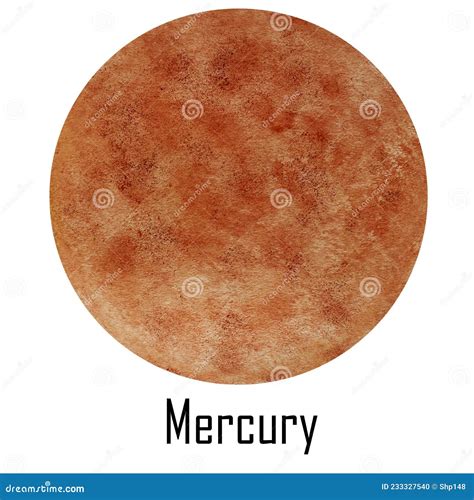 Watercolor Planets Of The Solar System Outer Space Planet Mercury