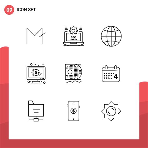 Pictogram Set Of Simple Outlines Of Data Per Configuration Pay Design Editable Vector Design